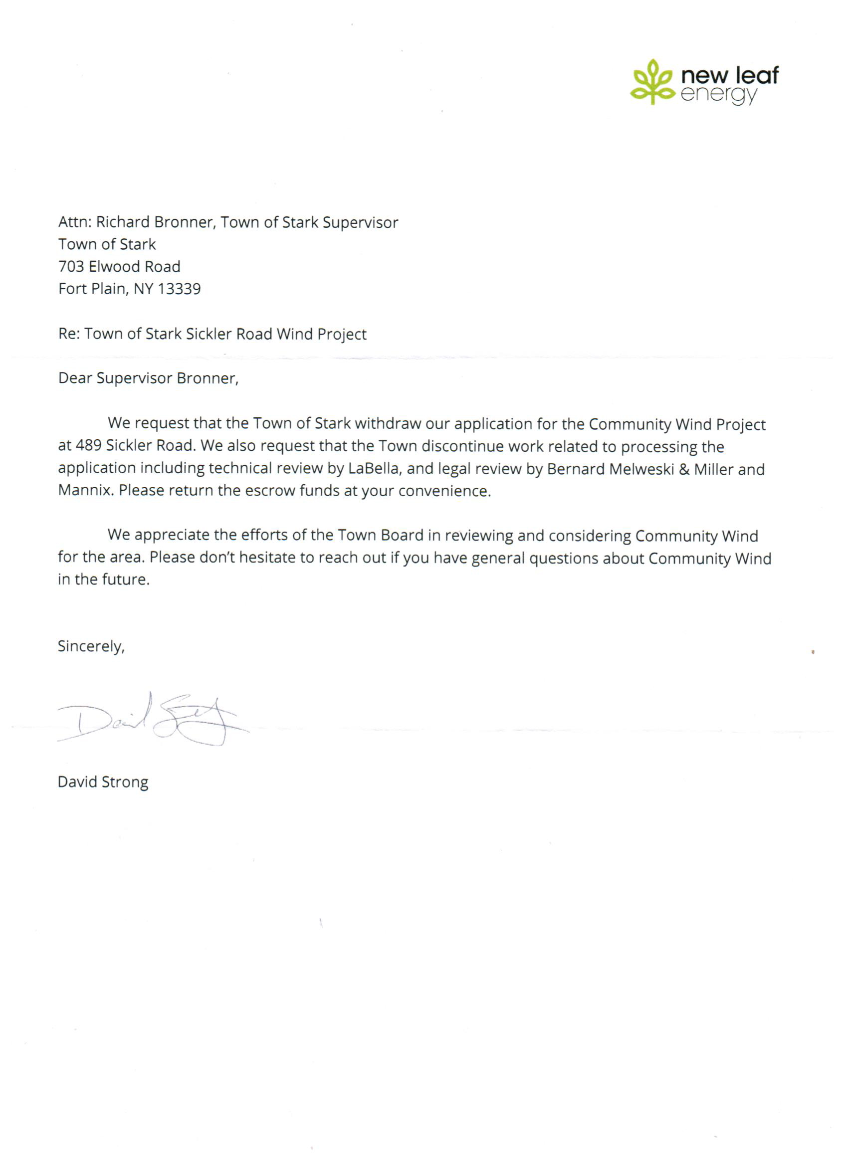 Town of Stark Wind Turbine Project CANCELLED – Conserve Our ...